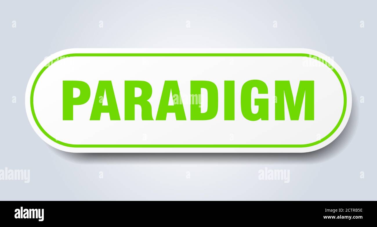 paradigm sign. rounded isolated sticker. white button Stock Vector ...