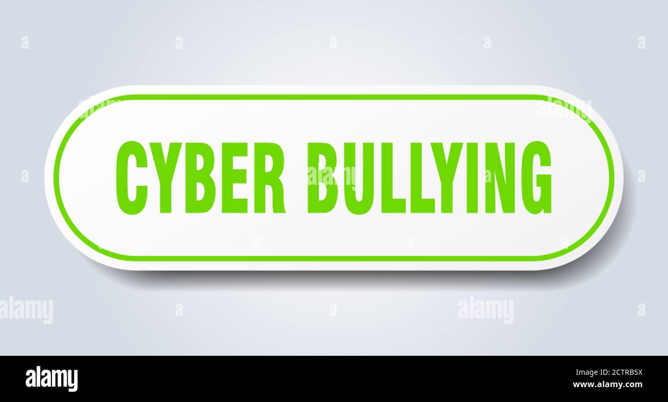cyber bullying sign. rounded isolated sticker. white button Stock ...