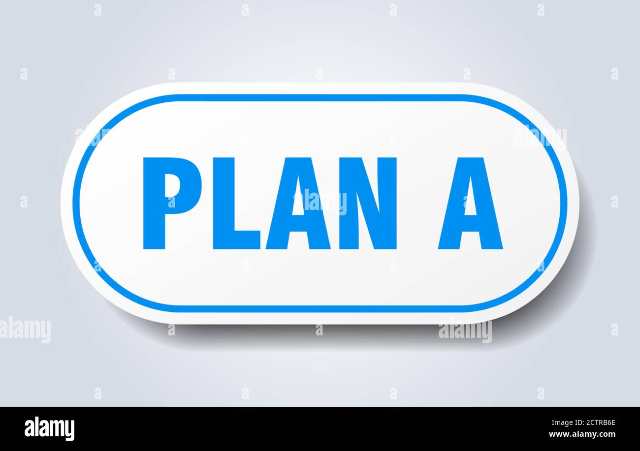 plan a sign. rounded isolated sticker. white button Stock Vector Image ...
