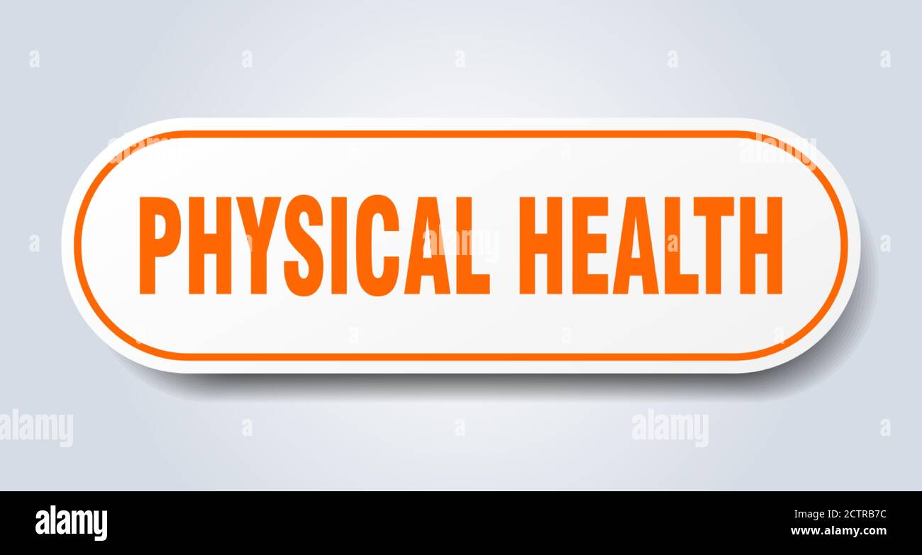 physical health sign. rounded isolated sticker. white button Stock ...