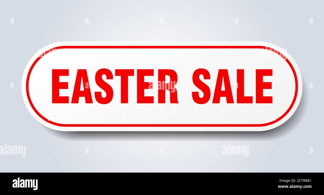 easter sale sign. rounded isolated sticker. white button Stock Vector ...
