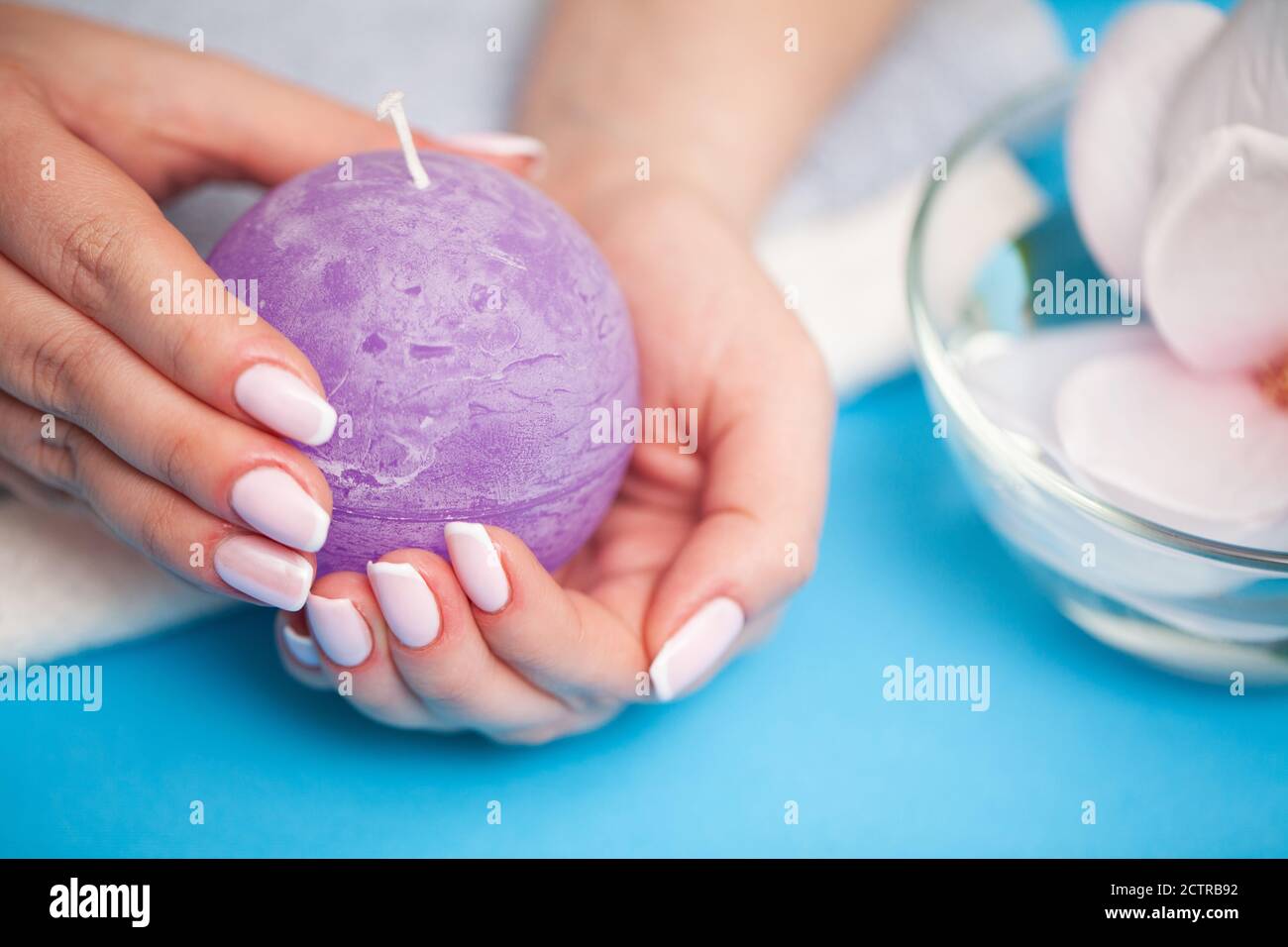 The picture of female hands with perfectly done manicure Stock Photo ...