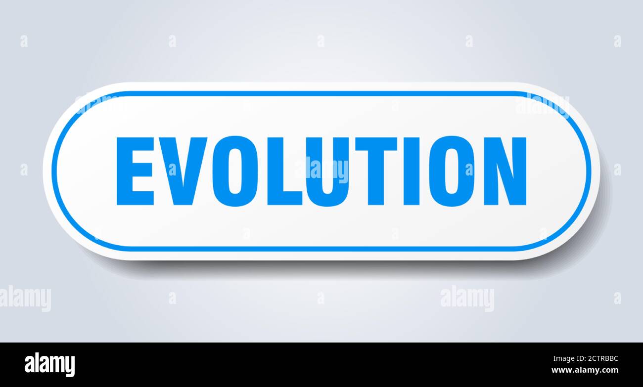 evolution sign. rounded isolated sticker. white button Stock Vector ...