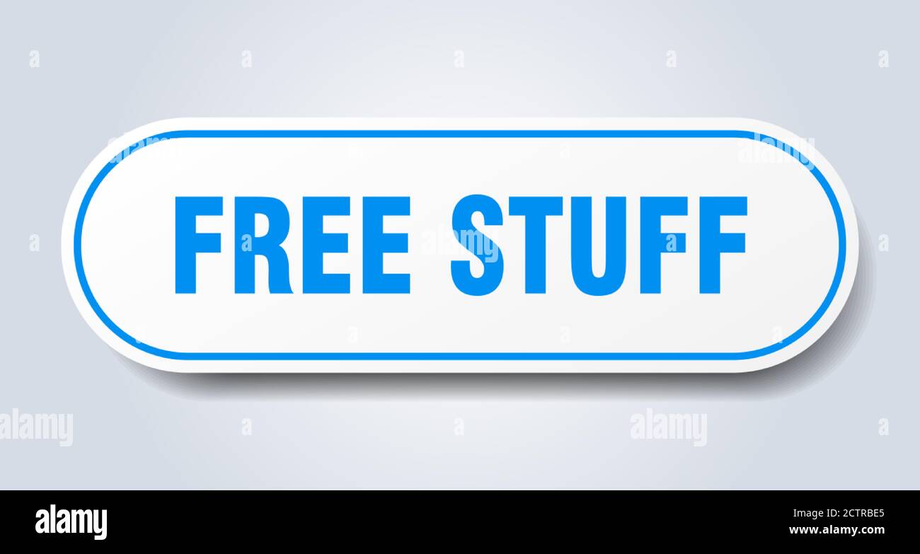 free stuff sign. rounded isolated sticker. white button Stock Vector ...