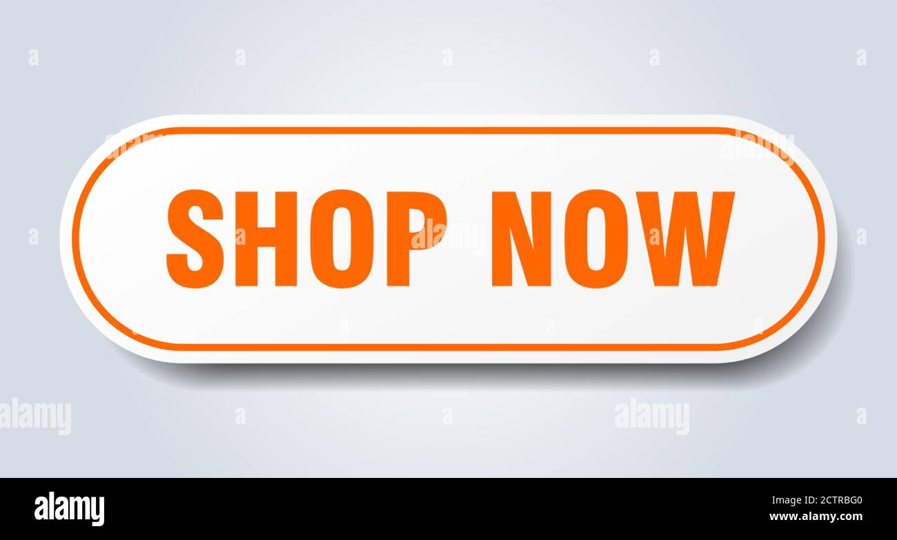 shop now sign. rounded isolated sticker. white button Stock Vector ...