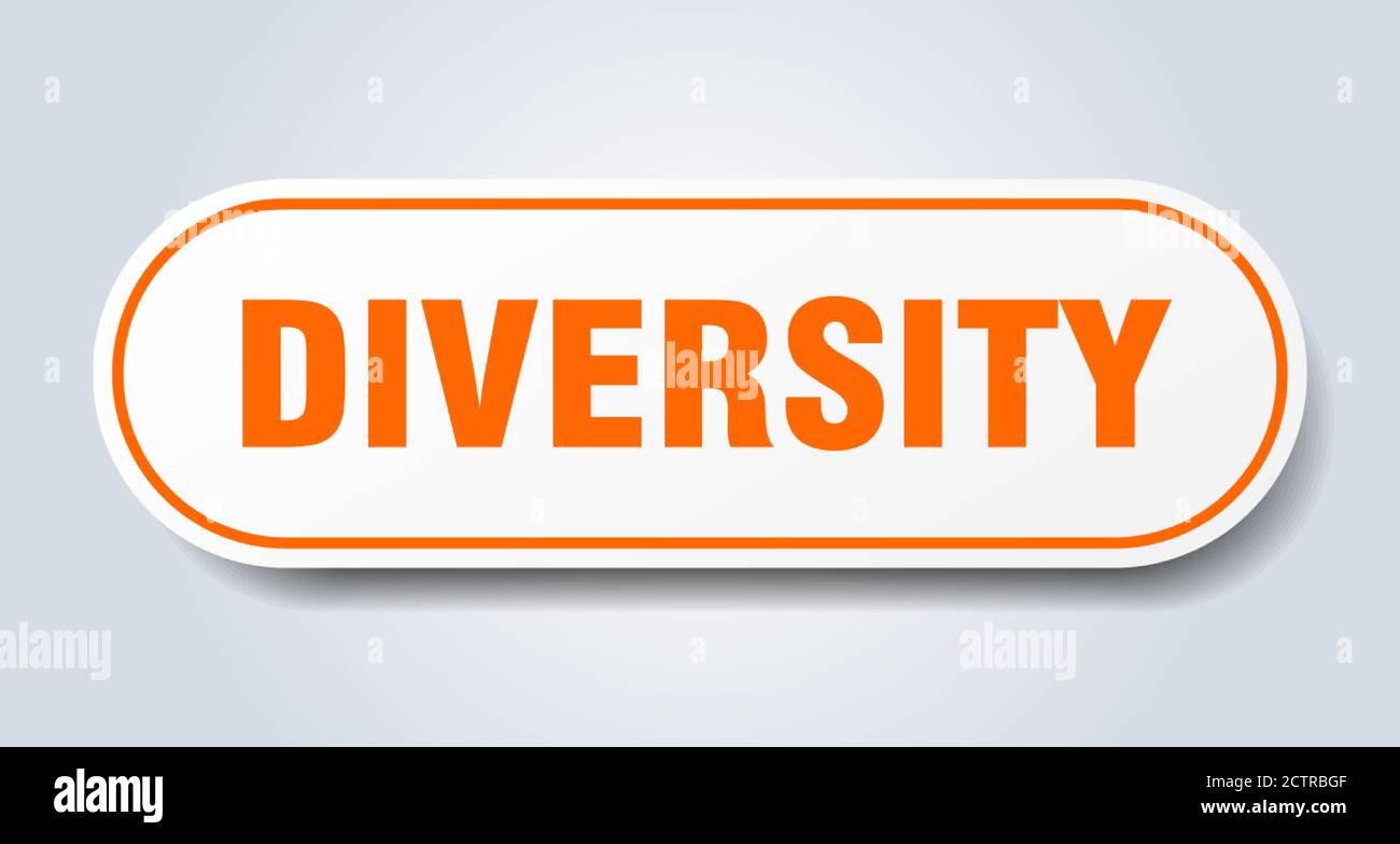 diversity sign. rounded isolated sticker. white button Stock Vector ...