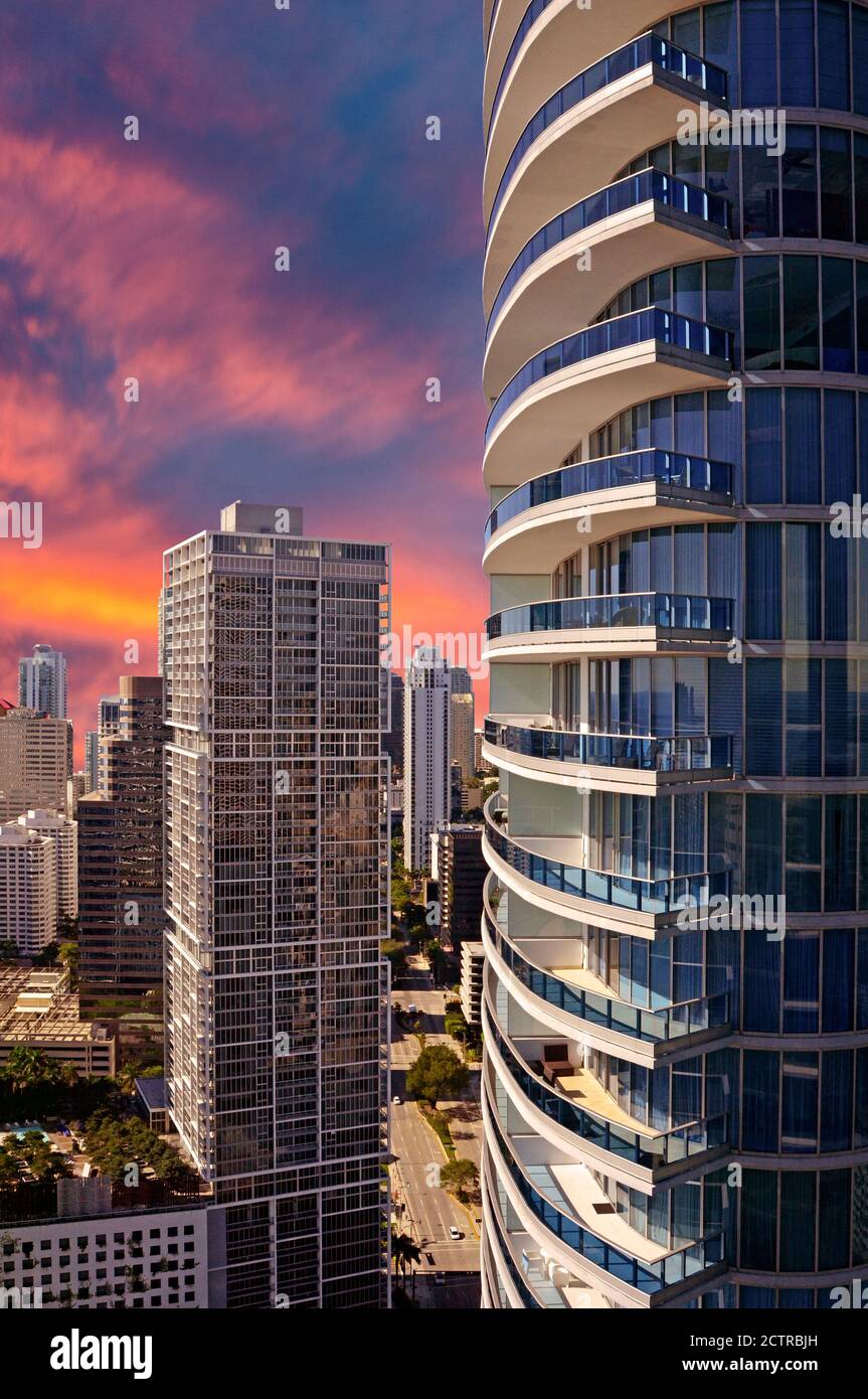 Breathtaking Sunrise behind High Rise Buildings Create an Urban ...