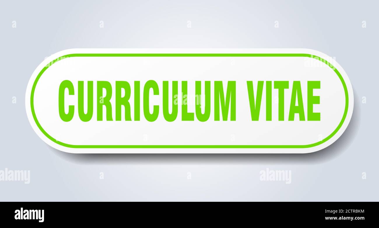 curriculum vitae sign. rounded isolated sticker. white button Stock ...