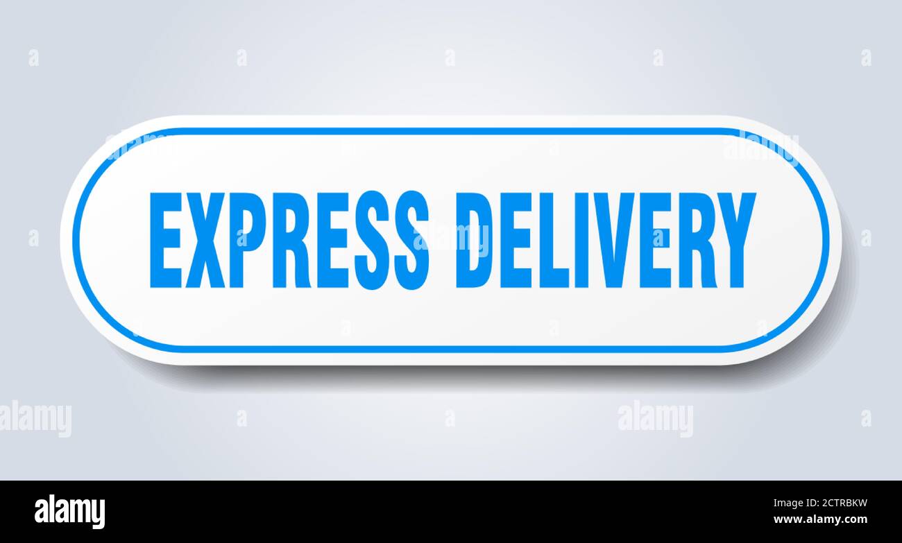 express delivery sign. rounded isolated sticker. white button Stock ...