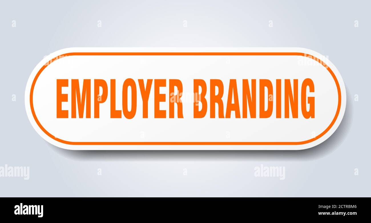employer branding sign. rounded isolated sticker. white button Stock ...