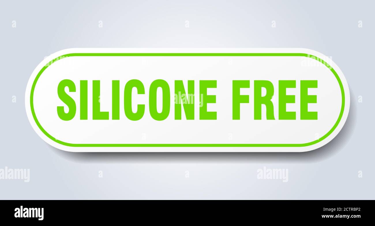 silicone free sign. rounded isolated sticker. white button Stock Vector ...