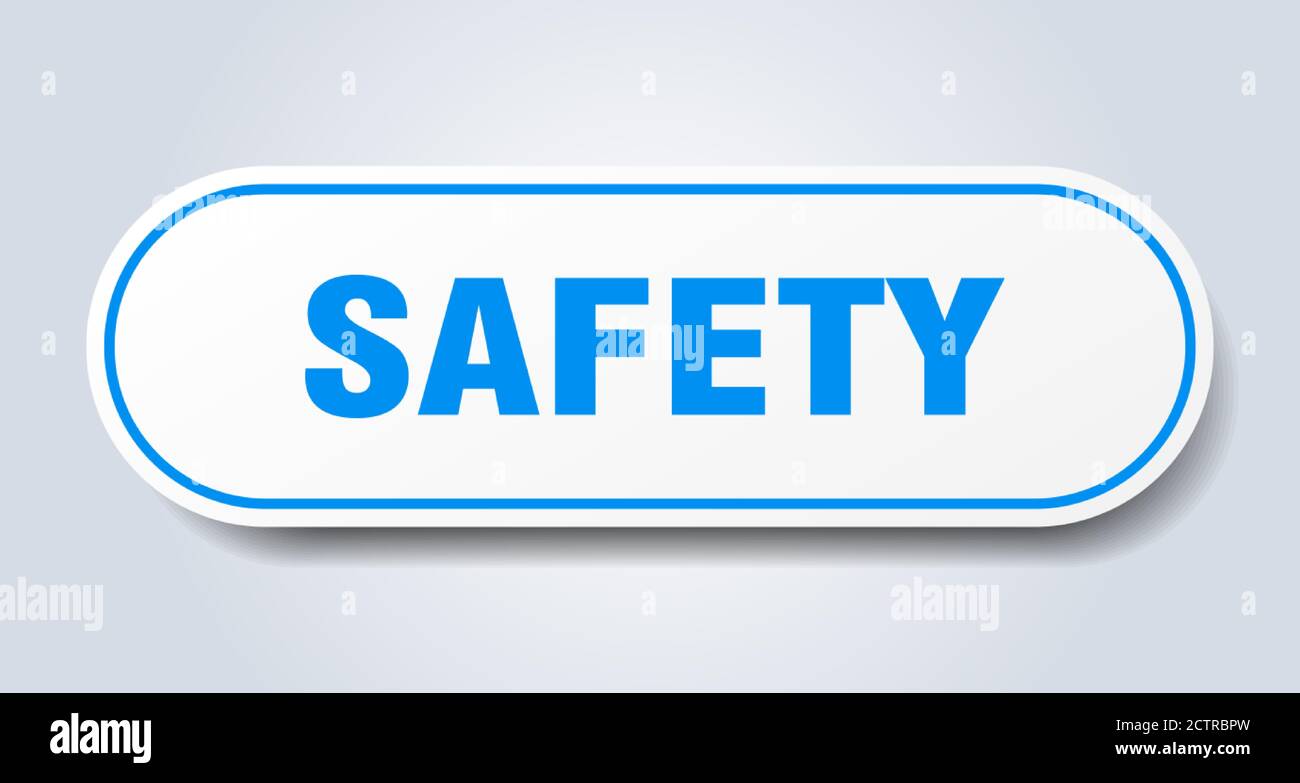 safety sign. rounded isolated sticker. white button Stock Vector Image ...