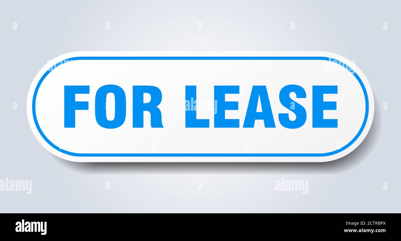 for lease sign. rounded isolated sticker. white button Stock Vector ...