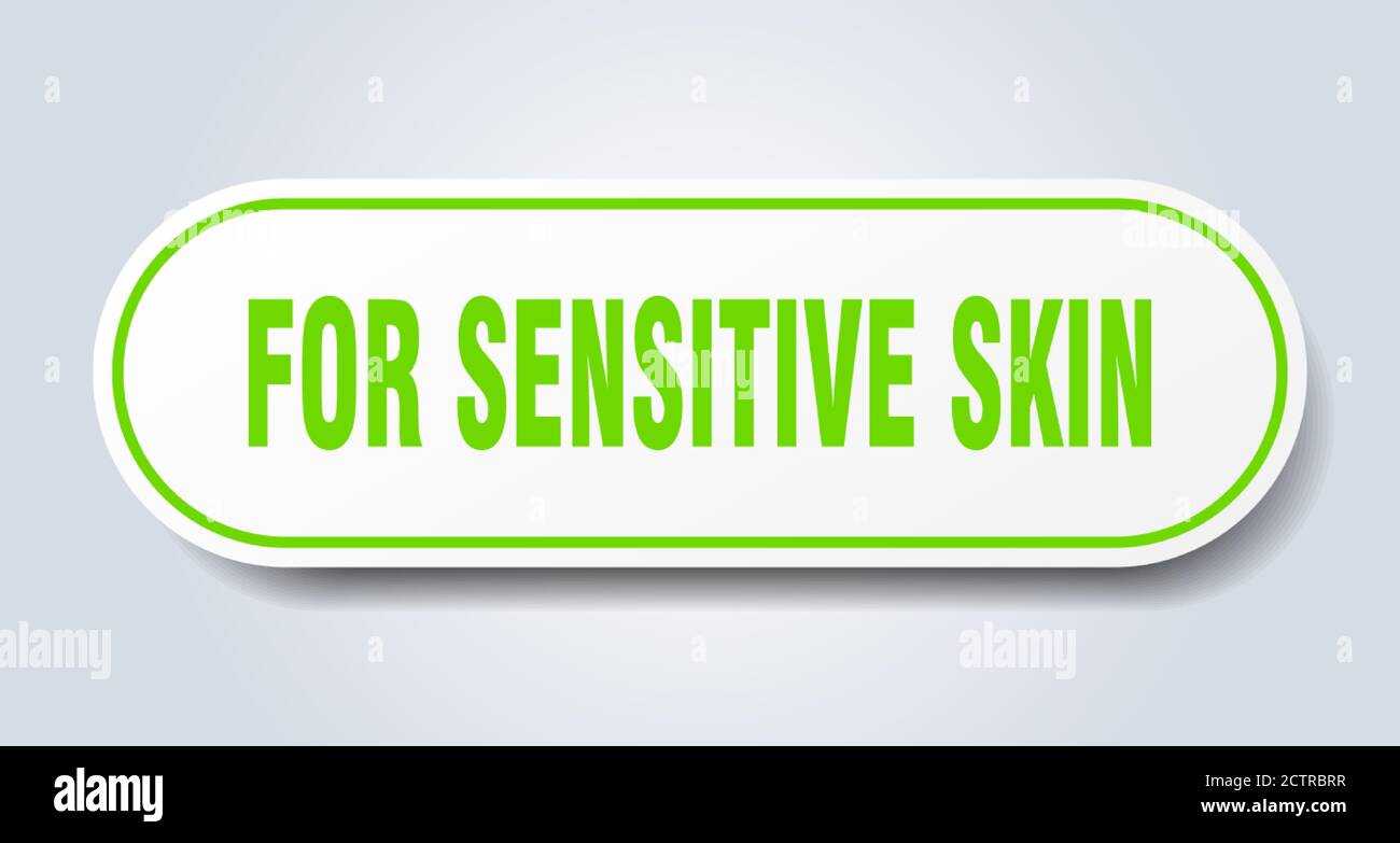 for sensitive skin sign. rounded isolated sticker. white button Stock ...