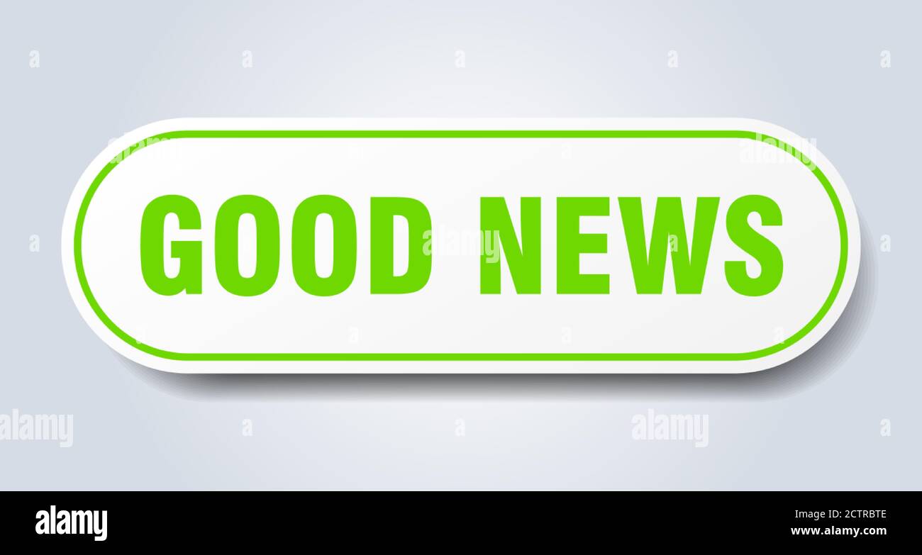 good news sign. rounded isolated sticker. white button Stock Vector ...