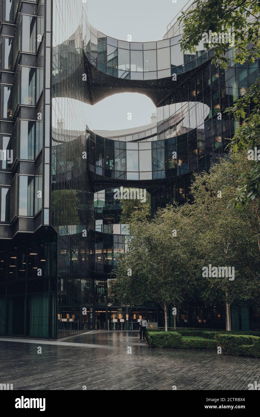 London, UK - August 24, 2020: Modern office building on More London, a ...