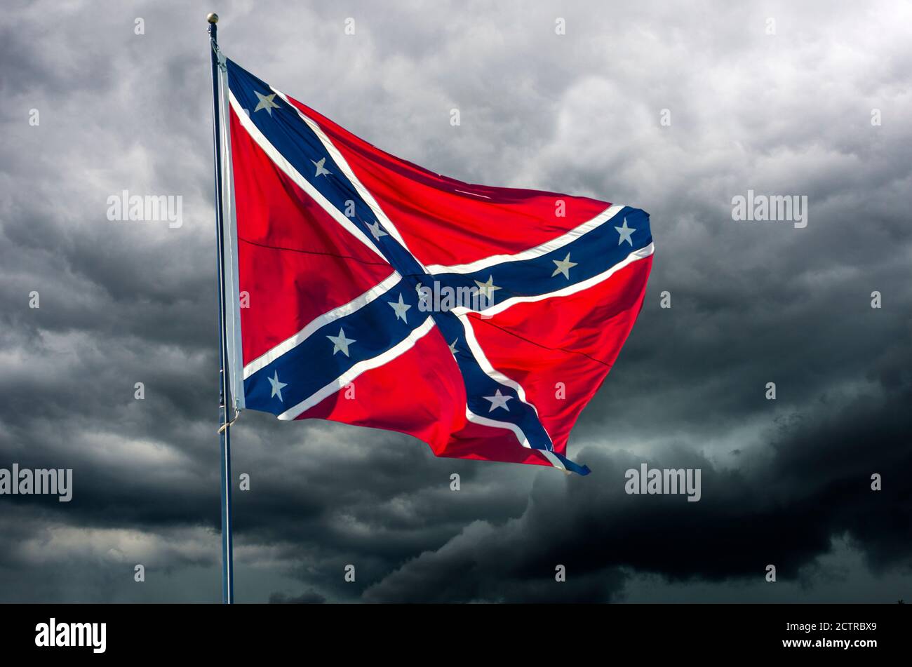 Spectacular Sunrise behind a Confederate Flag Blowing in the Wind ...