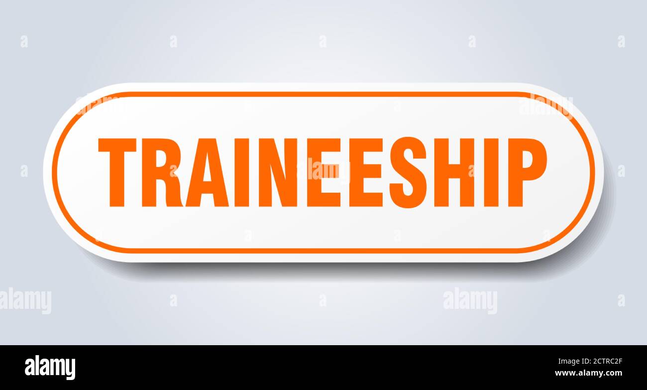 traineeship sign. rounded isolated sticker. white button Stock Vector ...
