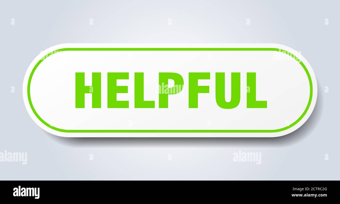 helpful sign. rounded isolated sticker. white button Stock Vector Image ...