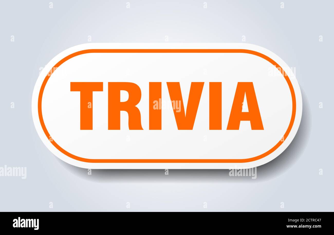 trivia sign. rounded isolated sticker. white button Stock Vector Image ...