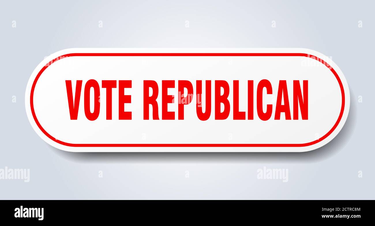 vote republican sign. rounded isolated sticker. white button Stock ...
