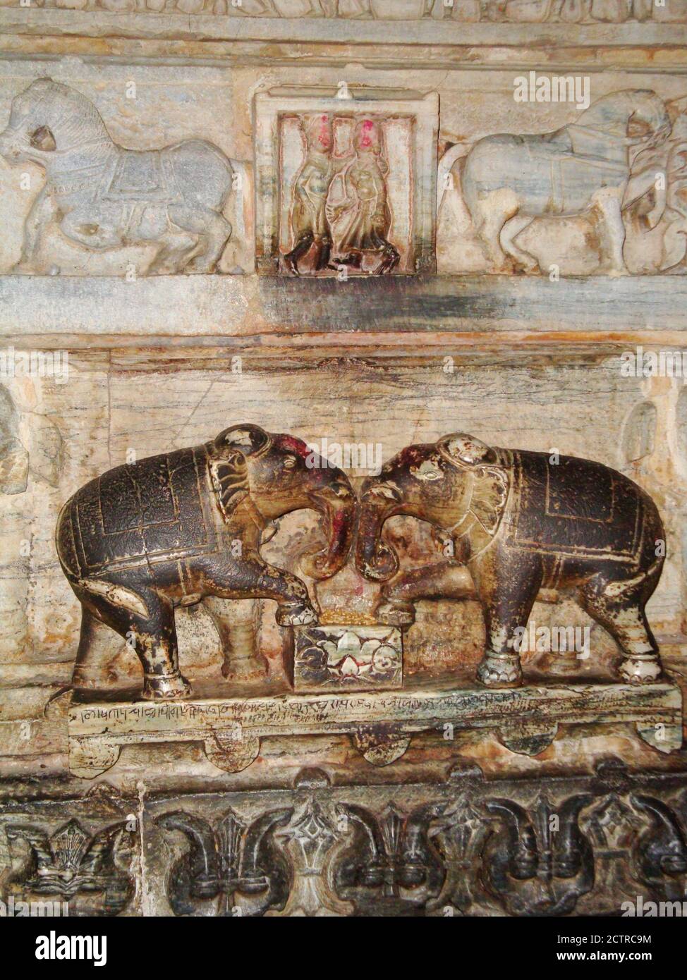 symbol of an elephant in a temple in Hampi, India Stock Photo - Alamy