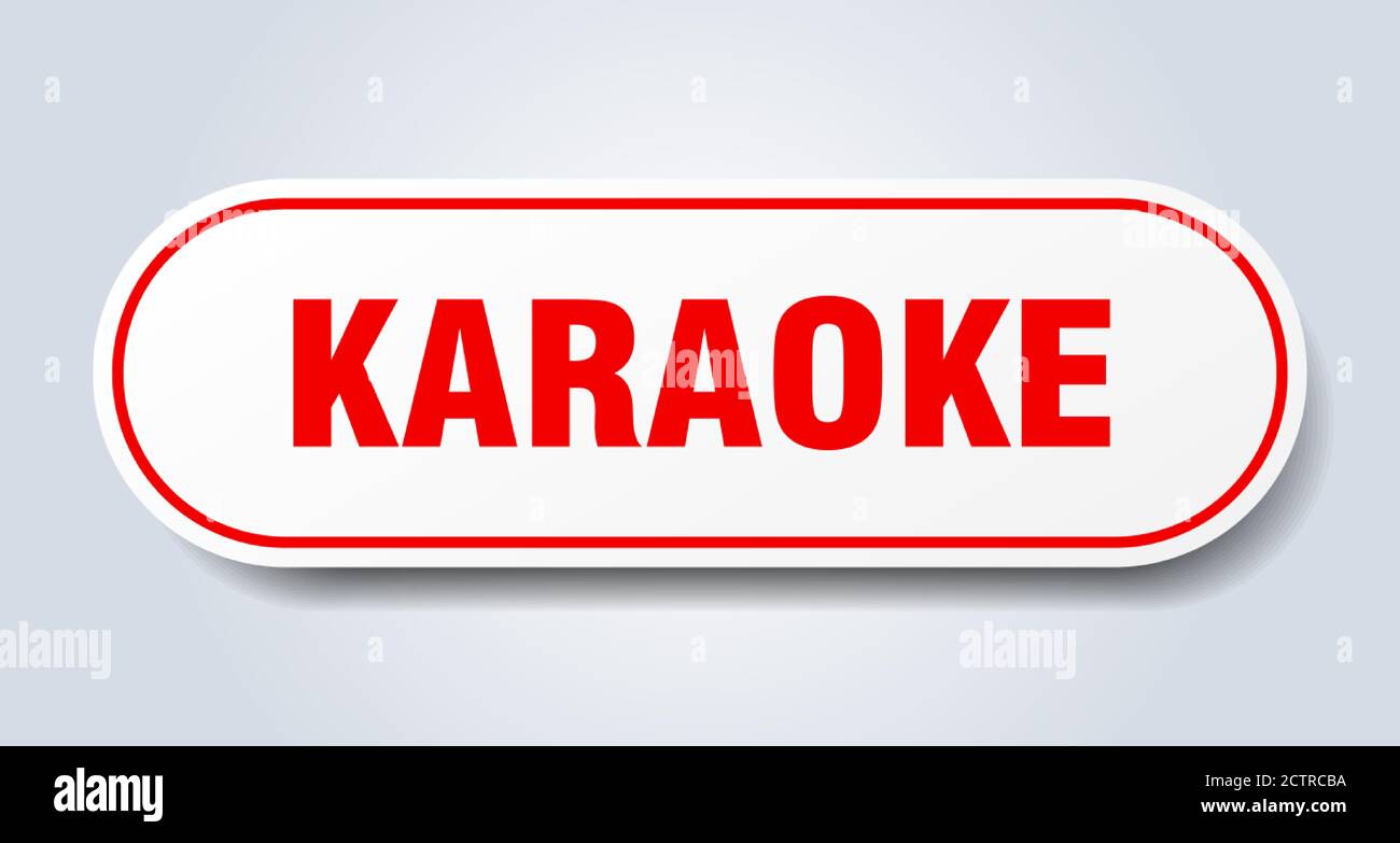 karaoke sign. rounded isolated sticker. white button Stock Vector Image ...