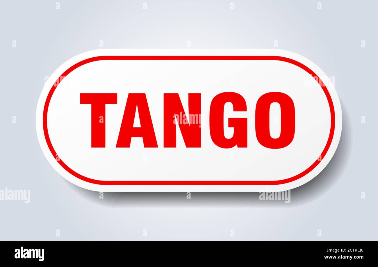 tango sign. rounded isolated sticker. white button Stock Vector Image ...