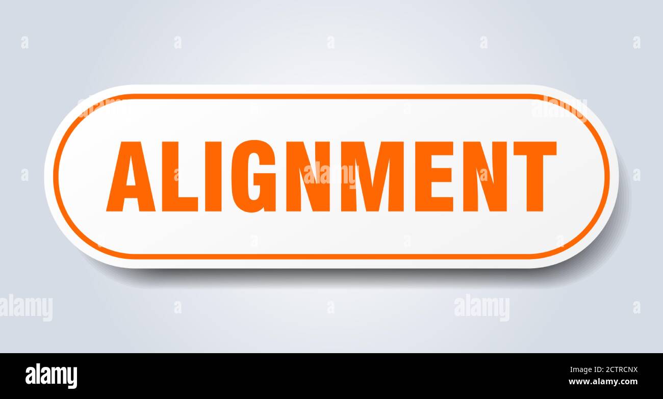 alignment sign. rounded isolated sticker. white button Stock Vector ...
