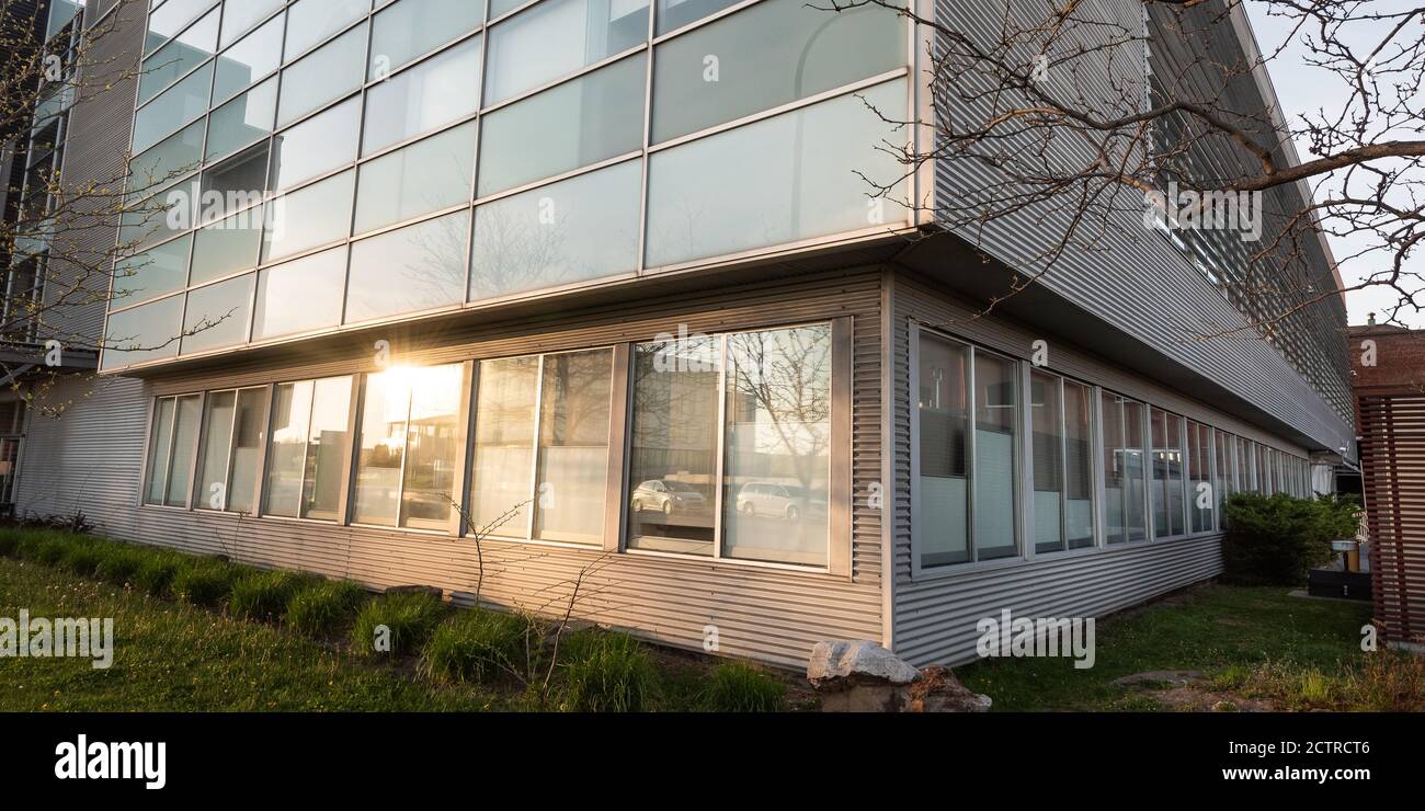 A part of the exterior facade of a small generic building Stock Photo ...