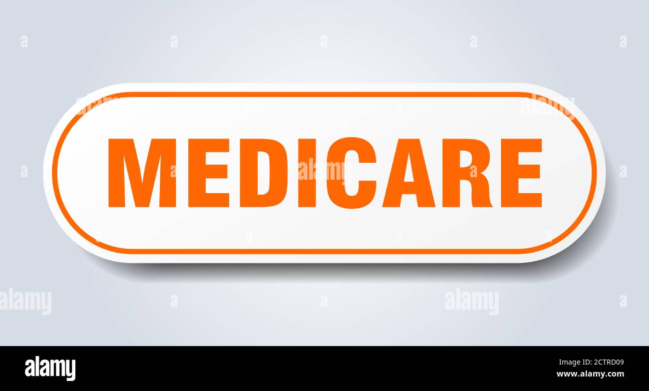 medicare sign. rounded isolated sticker. white button Stock Vector ...