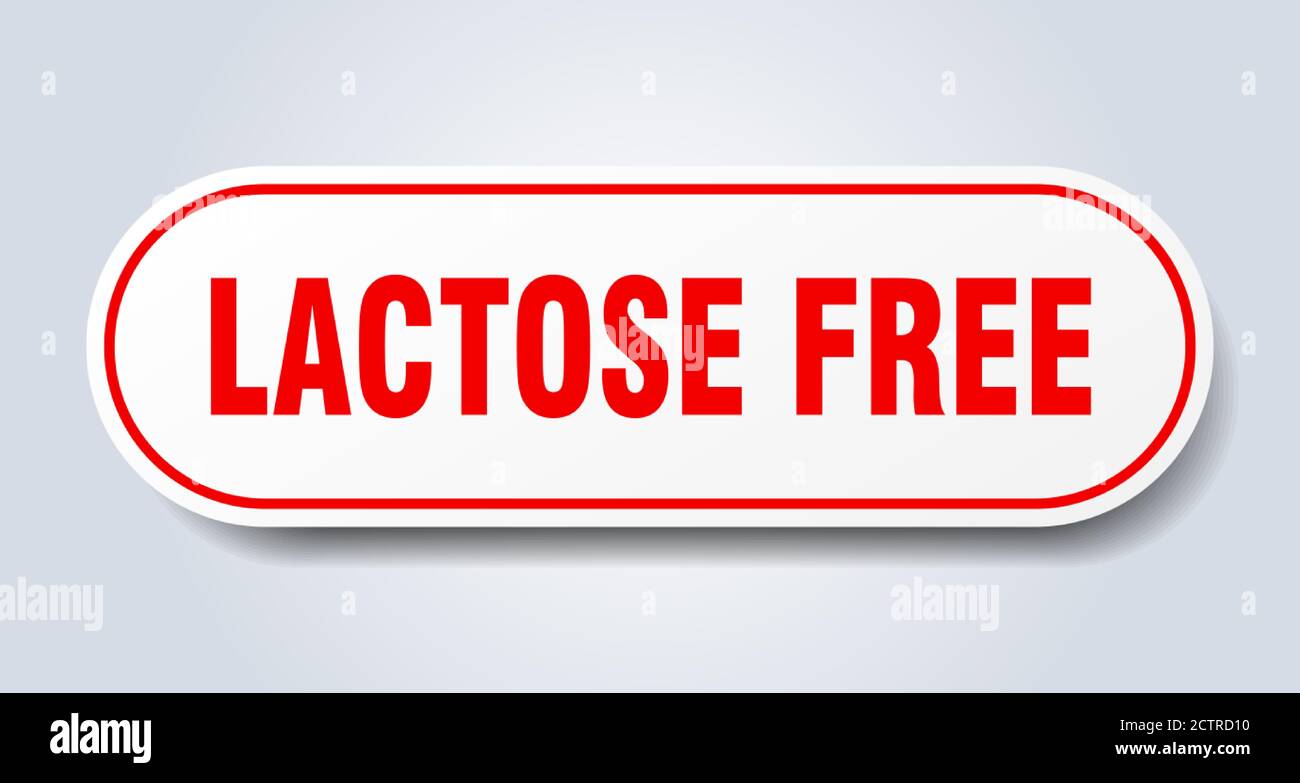 lactose free sign. rounded isolated sticker. white button Stock Vector ...