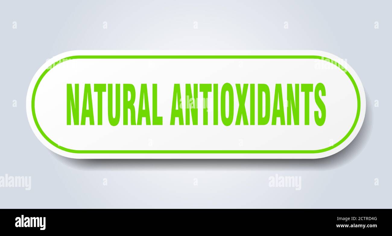 natural antioxidants sign. rounded isolated sticker. white button Stock ...