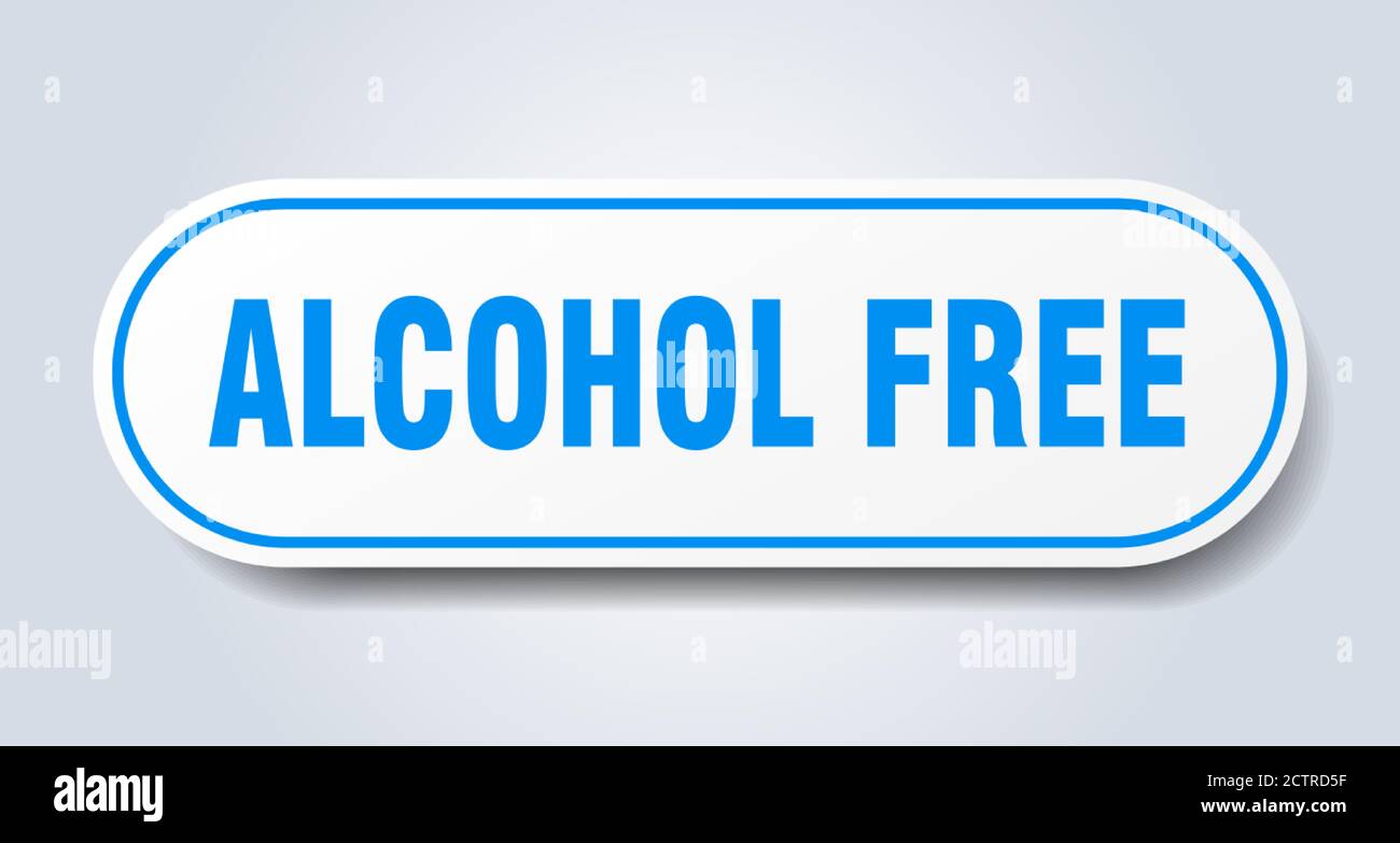 alcohol free sign. rounded isolated sticker. white button Stock Vector ...