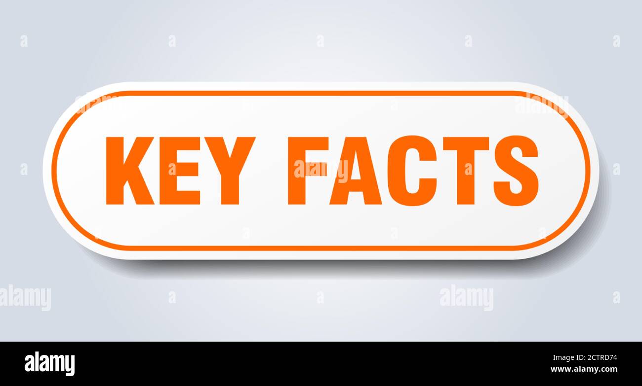 key facts sign. rounded isolated sticker. white button Stock Vector ...