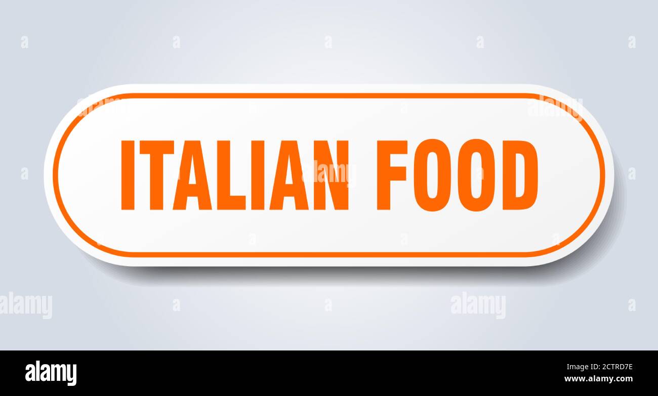 italian food sign. rounded isolated sticker. white button Stock Vector ...