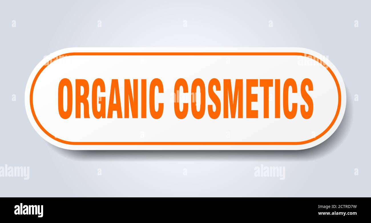 organic cosmetics sign. rounded isolated sticker. white button Stock ...