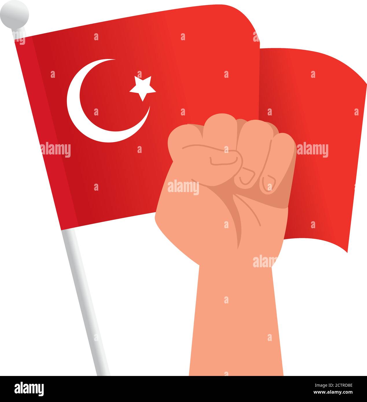 Turkish flag and fist hand up power sign vector design Stock Vector ...