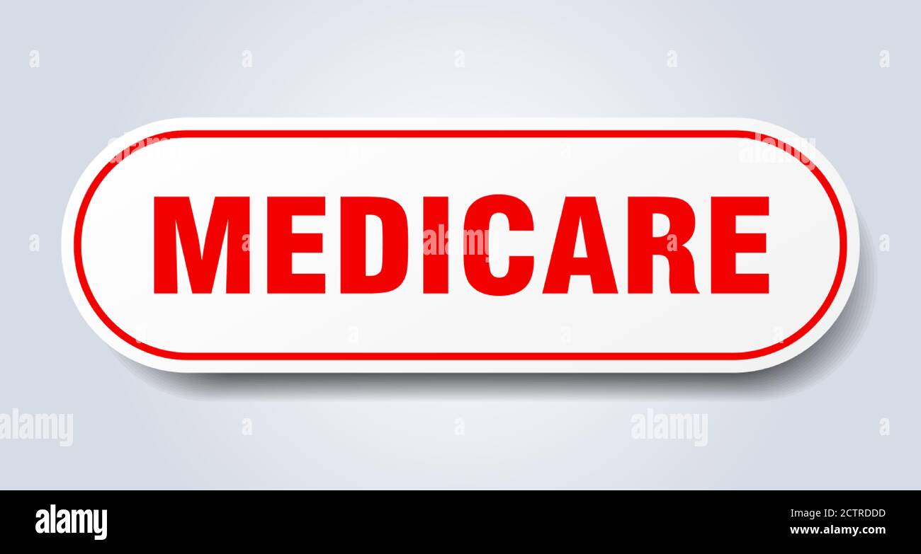 medicare sign. rounded isolated sticker. white button Stock Vector ...