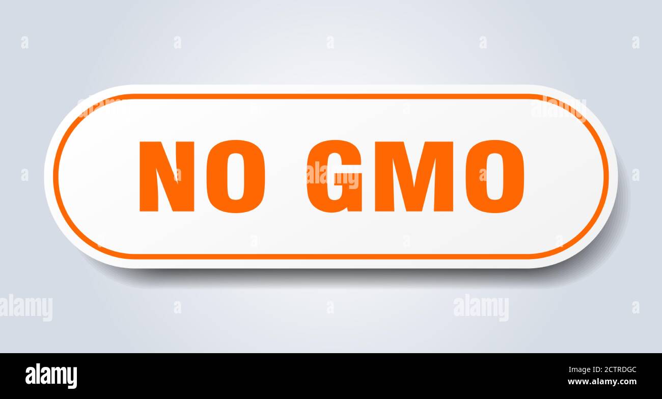 no gmo sign. rounded isolated sticker. white button Stock Vector Image ...