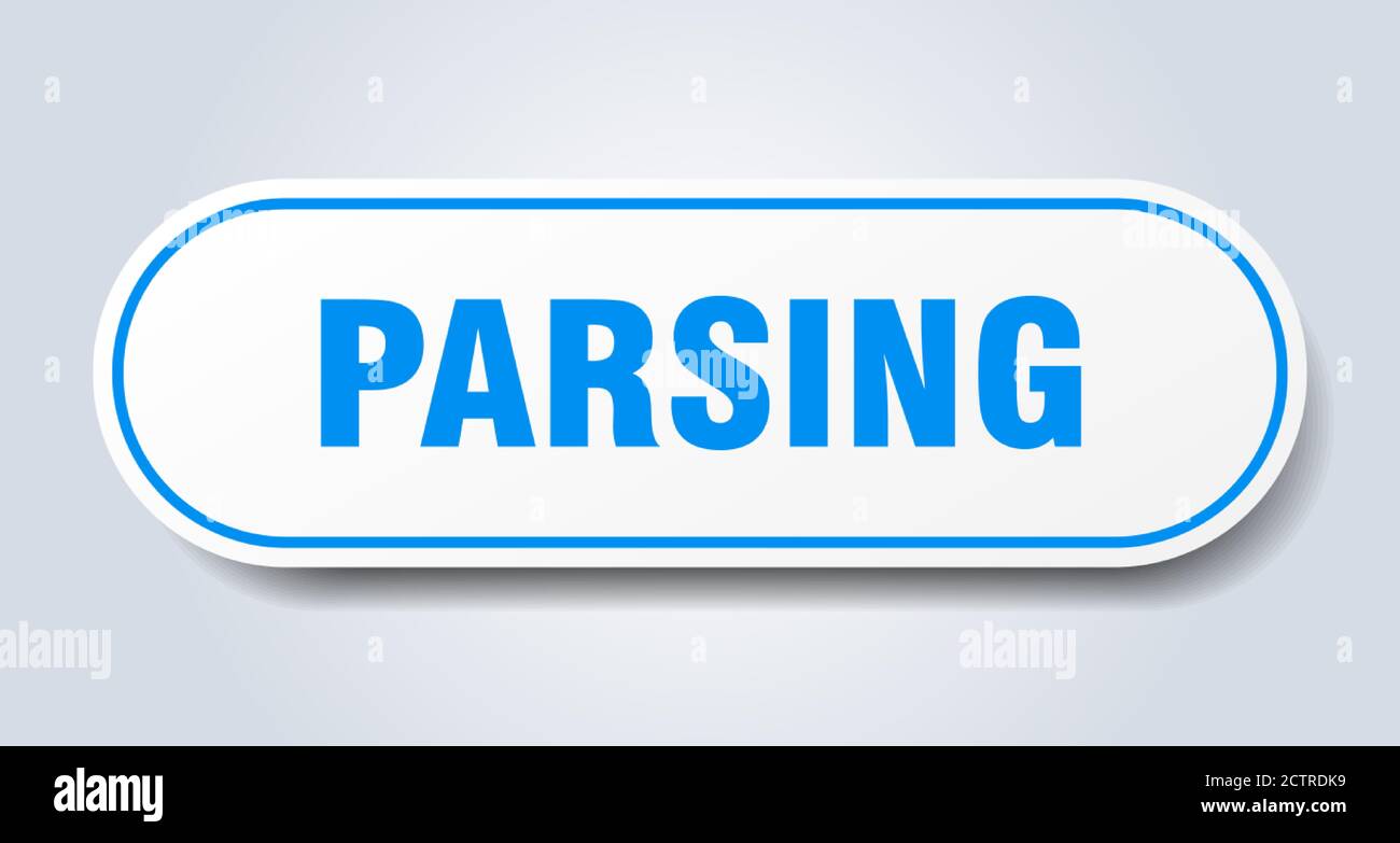 parsing sign. rounded isolated sticker. white button Stock Vector Image ...