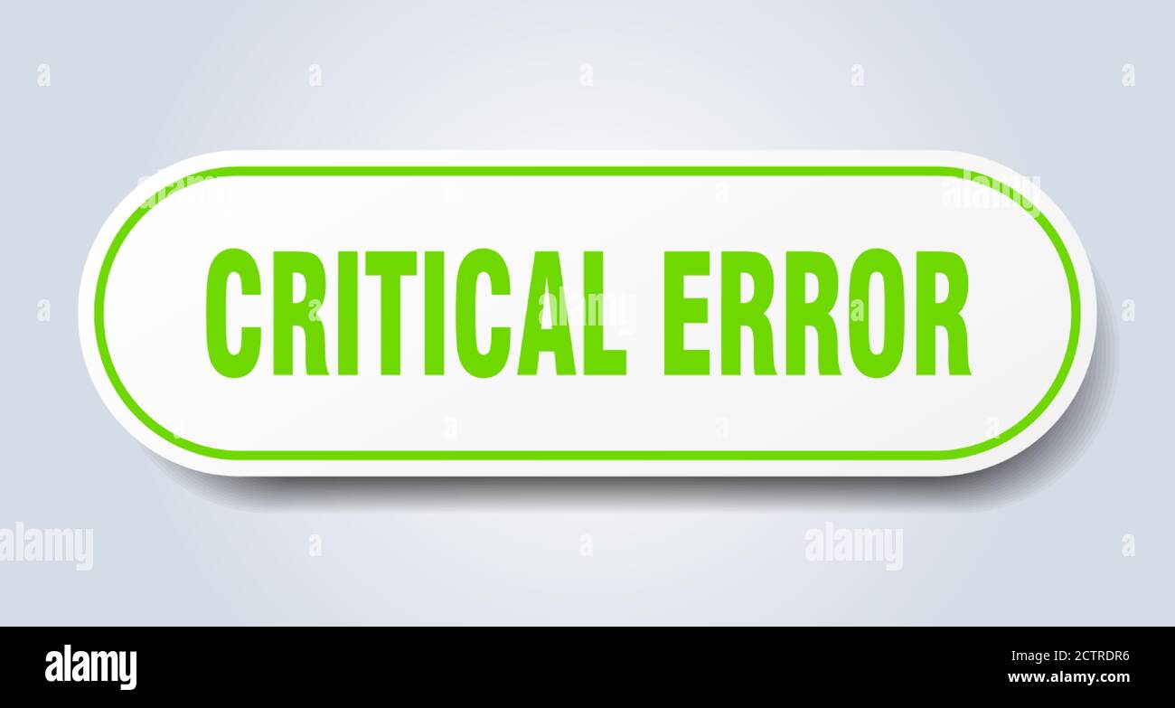 critical error sign. rounded isolated sticker. white button Stock ...