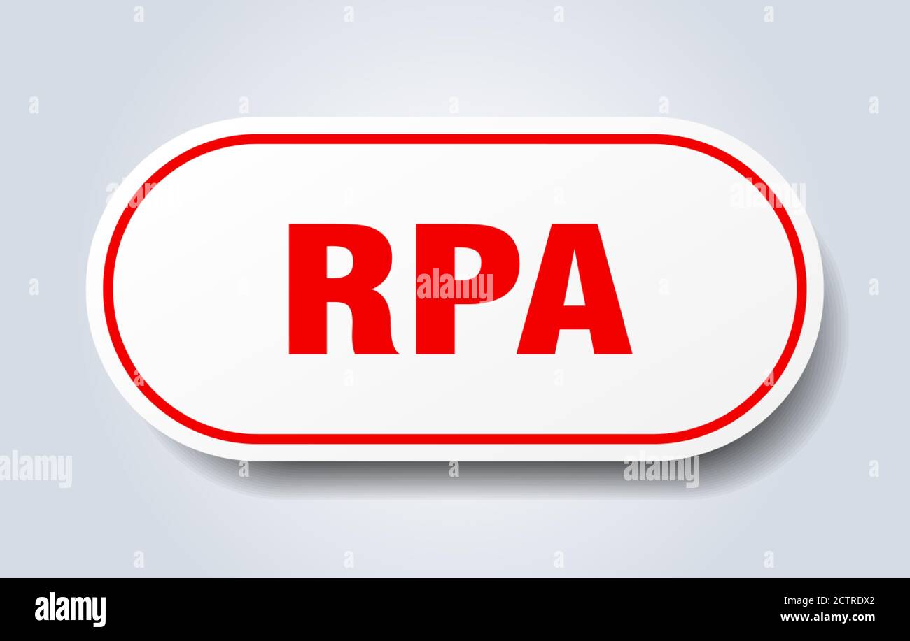 rpa sign. rounded isolated sticker. white button Stock Vector Image ...