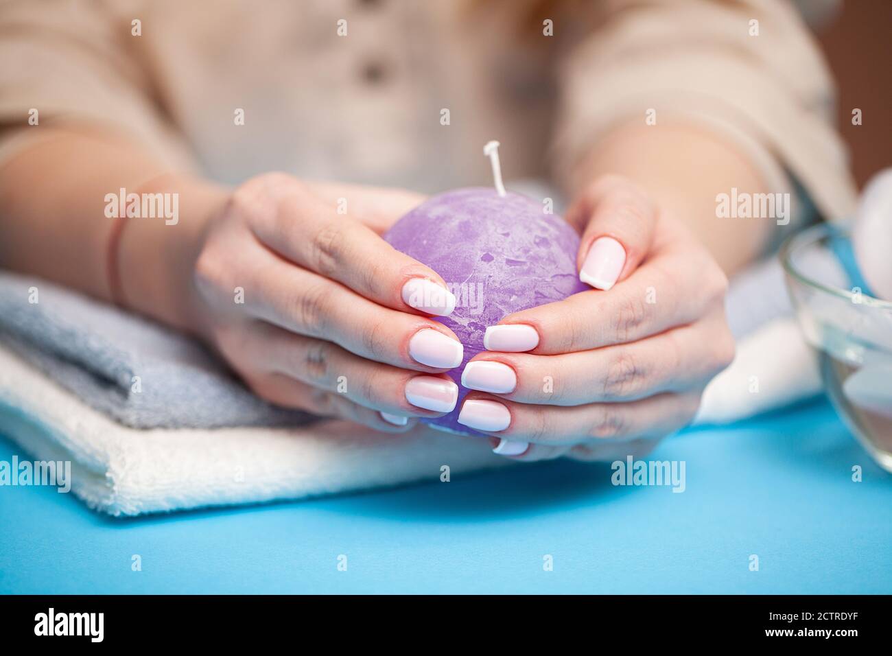 The picture of female hands with perfectly done manicure Stock Photo ...