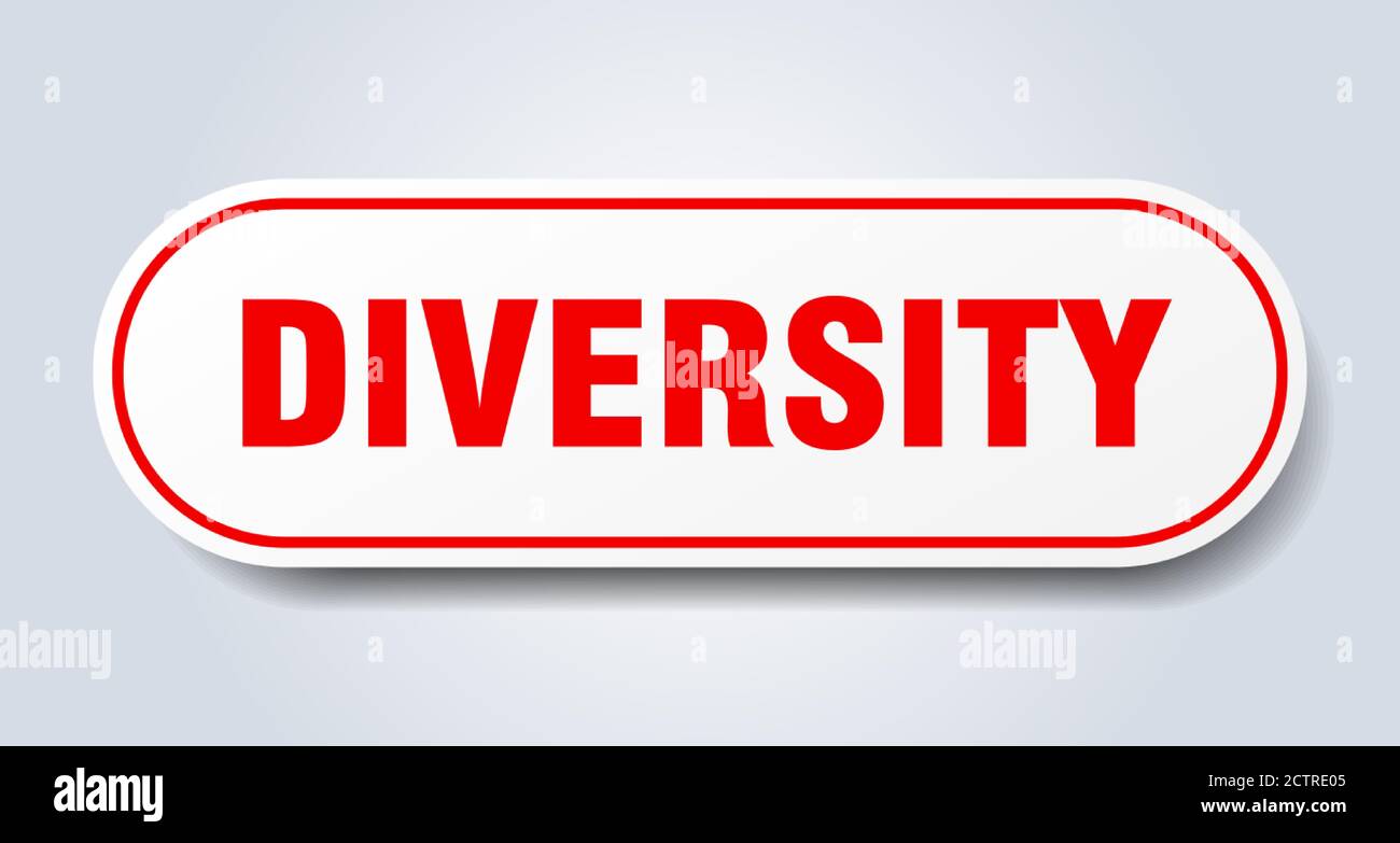 diversity sign. rounded isolated sticker. white button Stock Vector ...