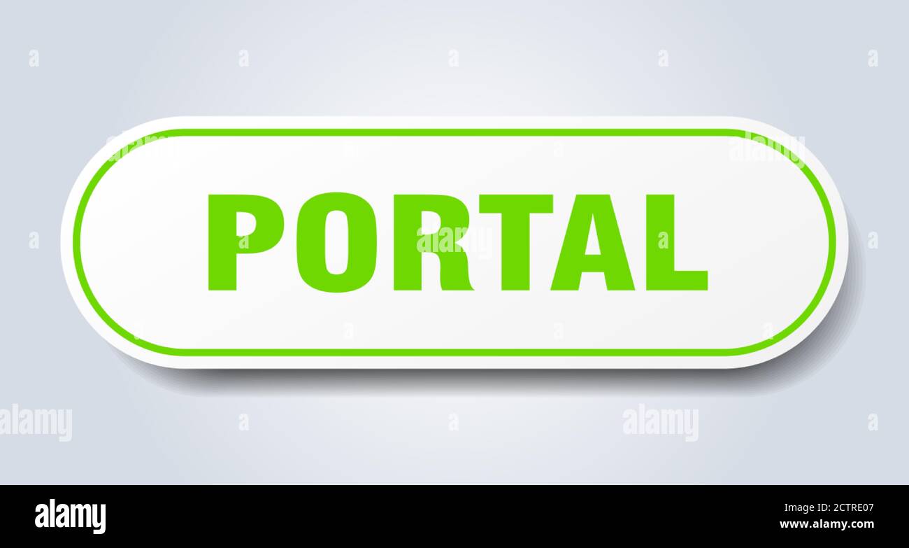 portal sign. rounded isolated sticker. white button Stock Vector Image ...