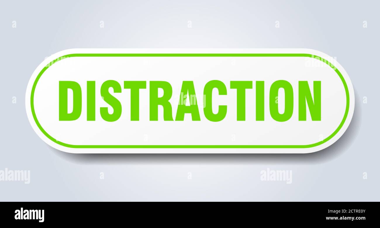 distraction sign. rounded isolated sticker. white button Stock Vector ...