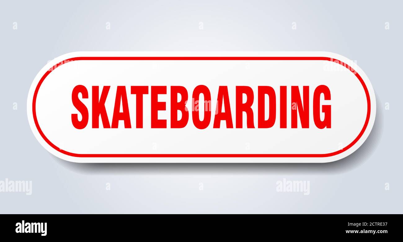 skateboarding sign. rounded isolated sticker. white button Stock Vector ...