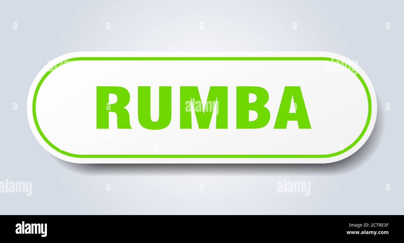 rumba sign. rounded isolated sticker. white button Stock Vector Image ...