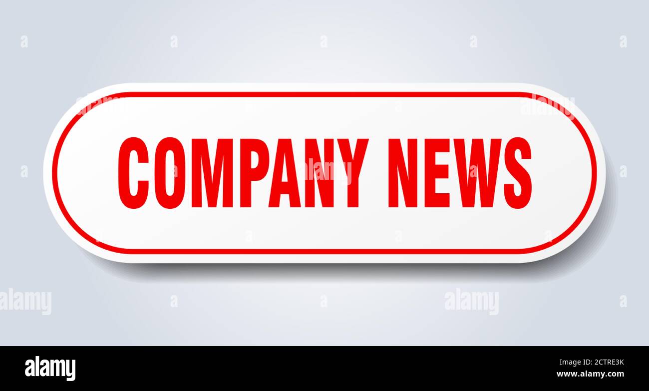 company news sign. rounded isolated sticker. white button Stock Vector ...